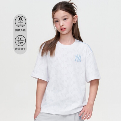 26新款MLB儿童休闲短袖男女童T恤