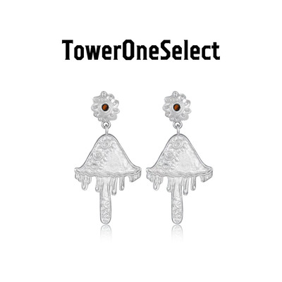 GLYPHS小众感艺术墨点点蘑菇耳坠