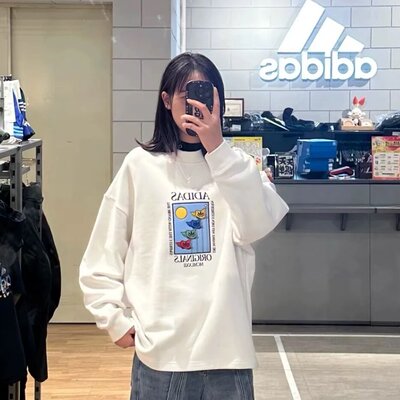 Adidas阿迪达斯加绒套头卫衣