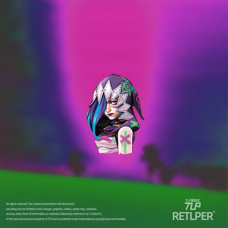 RETLPER反光贴纸 兜帽JINX涂鸦 金克丝爆爆 汽摩防水贴纸