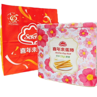 台湾伴手礼喜年来蛋卷精致礼盒装（Oligo配方）512g*罐装无防腐剂