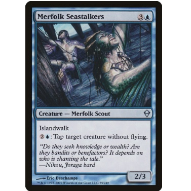 牌客窝 万智牌  海袭人鱼 Merfolk Seastalkers 银 蓝色 简中
