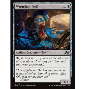 牌客窝 万智牌  污劣娃娃 Wretched Doll 银 黑 闪