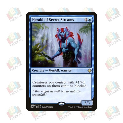 牌客窝 万智牌 秘溪讯使 Herald of Secret Streams 金 蓝 闪