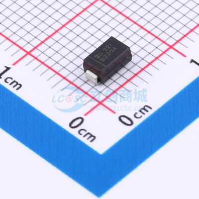 肖特基二极管 B220AQ-13-F SMA 20V 2A DIODES(美台) 电子元器件