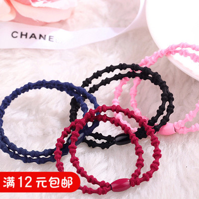 双股竹节高弹力耐用发饰品头绳