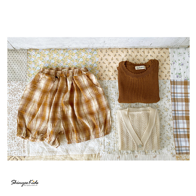 韩国春夏格子男童短裤