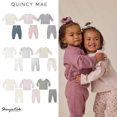 6ZShinyee▲quincy mae aw25秋冬婴儿打底衫印花T恤打底裤家居服