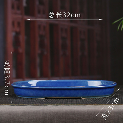 张治诚釉水紫砂花盆桌面水培大号创意圆形浅盆批发装饰一叶莲yd13