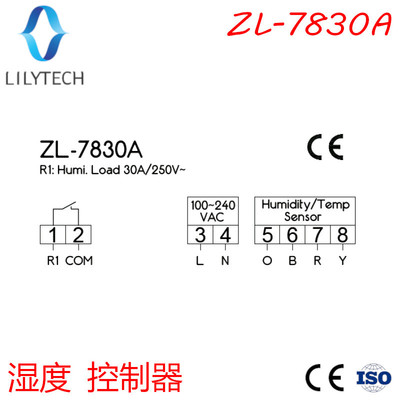 热销lilytech湿度百合科技zl-7830a数字苏州控制器湿度控制仪