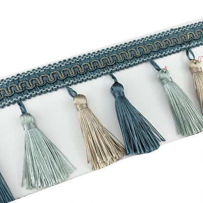 三色高档窗帘花边装饰辅料小波浪桌旗沙发抱枕流苏婚庆吊穗排须