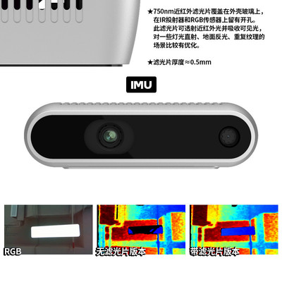 热销intel/红外realsensed435if深度相机双目英特尔测距3d扫描避