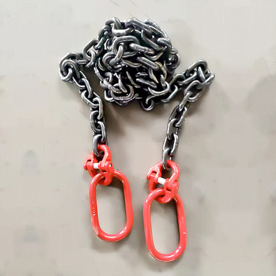 起重链条g80锰钢吊链两头接钩子接吊环接卸扣带抓钩吊装链条吊具