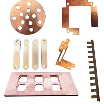 t2紫铜板h62黄铜板定制加工金钣折弯导电片纯铜压铆激光切割diy