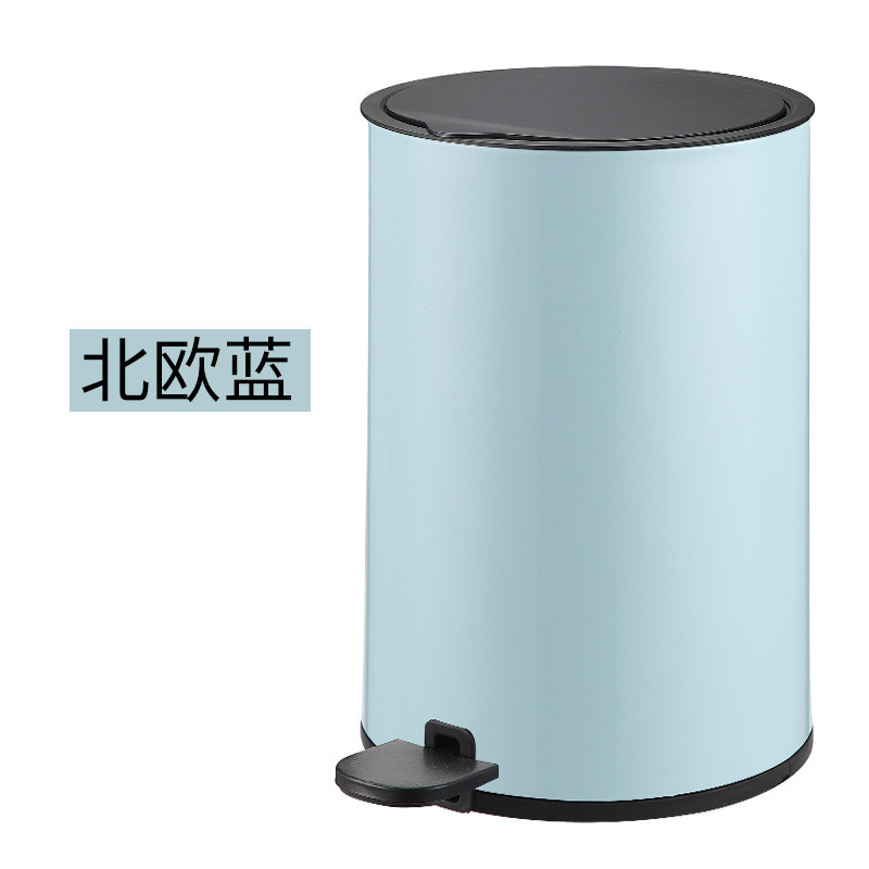 不锈钢客厅简约创意垃圾桶家用轻奢脚踏式卫生间卧室厨房脚踩带盖