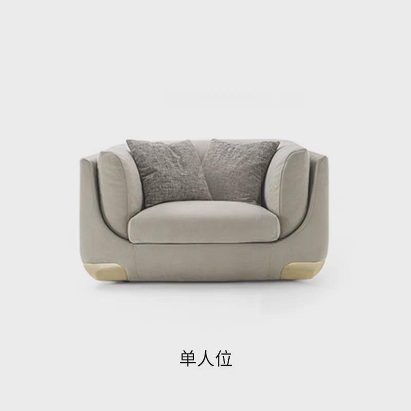 轻奢意式售楼处洽谈沙发酒店大堂大厅贵宾会所弧形休息区接待会客