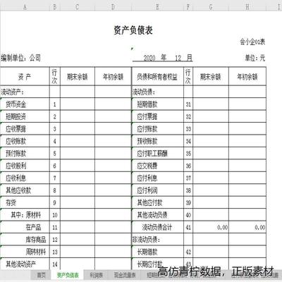 小企业会计财务报表资产负债利润现金流量表应付薪酬应交税费模板