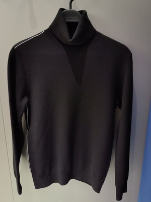 B1EGE4602 太平鸟男装冬季新款黑色保暖高领时尚修身百搭针织毛衣