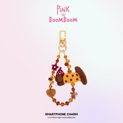PinKBooM原创毛毡腊肠手机链ins超好看钥匙挂绳手机壳挂饰