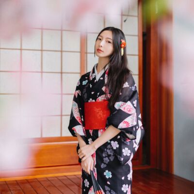 日本和服浴衣蝴蝶改良款女士