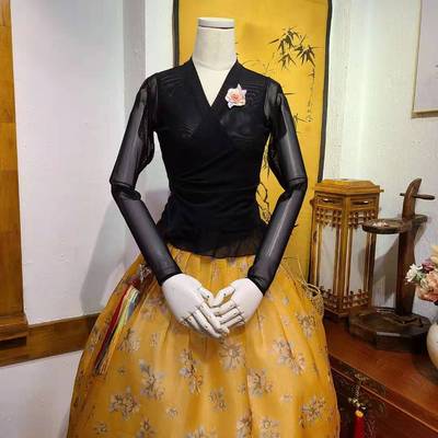 朝鲜族民族服装舞蹈练习上衣和裙子跳舞穿的韩服胸花挂件H-S11138