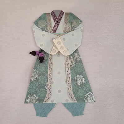 韩国民俗画明信片/韩服贺卡/韩国