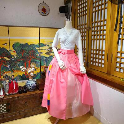 朝鲜族舞蹈练习腰裙练功服