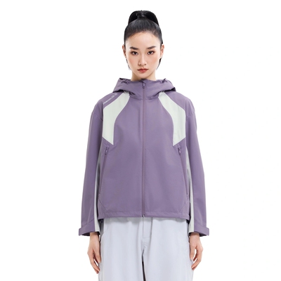 正品李宁户外CF溯珑壳外套白龘女子宽松单层冲锋衣AJDW040-3-1