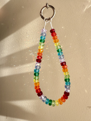高高透彩虹水晶k9华子手机链挂件牢固ins手腕带防丢挂绳ccd相机