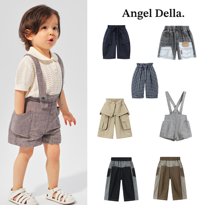 Sugarplum现货日本angel della26春夏儿童牛仔短裤工装裤背带裤