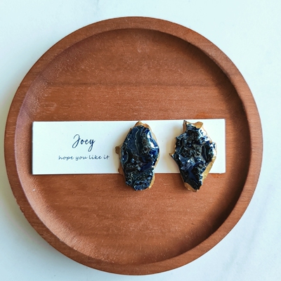 049Joey手作陶瓷耳饰手绘复古女森系清新手工饰品耳钉