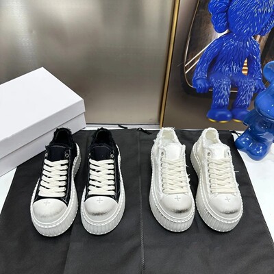 SMF新款厚底增高纯手工做旧破坏感脏脏鞋帆布鞋饼干鞋女