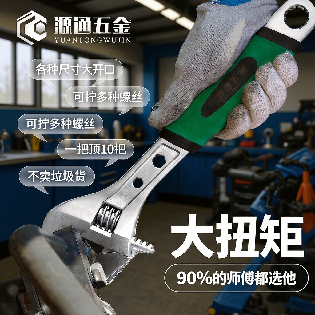 批发多功能活动扳手工业级大开口管活两用大开口扳手工具活动扳手