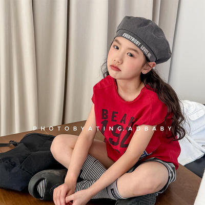童装夏季韩版无袖T恤背心女童