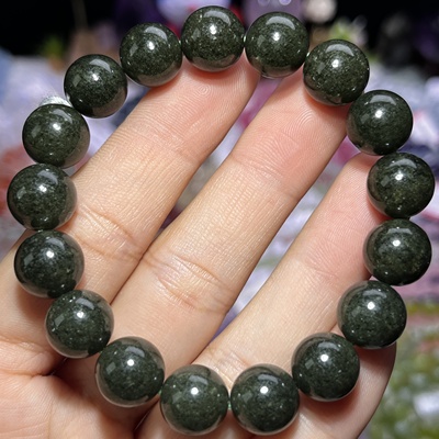 NO.5955天然绿幽灵手链11mm33.6g