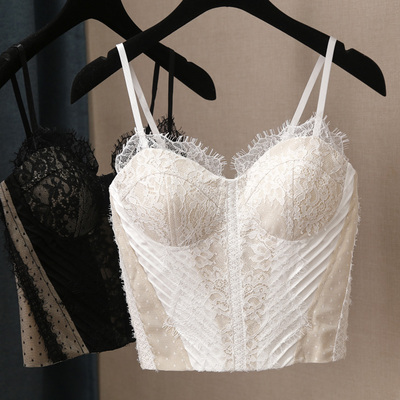 性感带胸垫睫毛蕾丝花边吊带