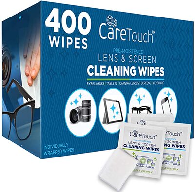 Care Touch Lens Cleaning Wipes | 400 Pre-Moistened and Indiv