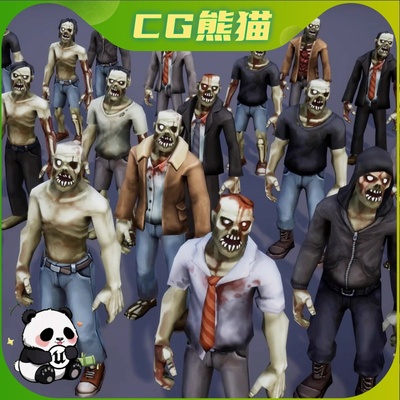 UE5虚幻5 Toon Zombies 卡通低多边形僵尸丧尸角色模型
