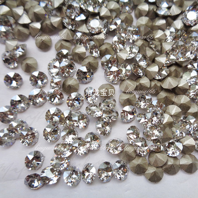 施家华子尖底钻银色魅影圆形水钻