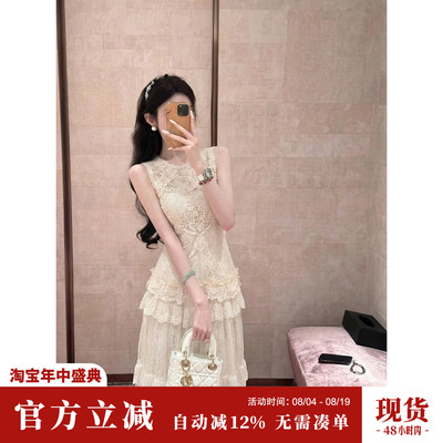 Sun雅乔【卢浮梦境】夏季辣妹小众蕾丝针织背心上衣V领背心
