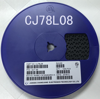 贴片三极管 CJ78L08 78L08 8V三端稳压管 SOT-89  一盘1K=88元
