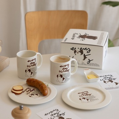 JinMarket 韩国代购 MOMUR官方授权weekend8系列puppy马克杯圆盘