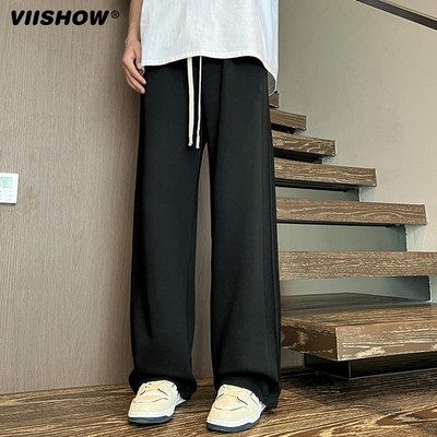 VIISHOW有货复古潮牌纯色直筒垂感运动卫裤男女宽松百搭休闲长裤