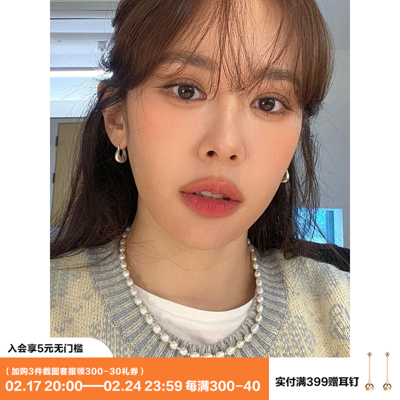 LLab复古温柔小金珠天然淡水珍珠项链ins博主珍珠项链可调节_虎窝淘