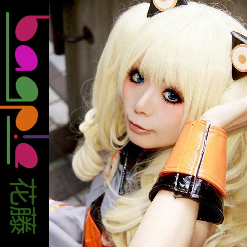 Vocaloid3 SeeU cos假发 淡金色短发+双卷马尾 高温丝cosplay假发_虎窝淘
