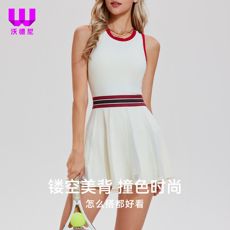 跨境法网大满贯运动网球连衣裙女防走光休闲甜美背心学院显瘦裙子
