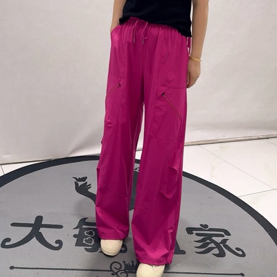 7153芮娜依莲秋款新品松紧腰时尚减龄休闲百搭工装裤加大码女裤