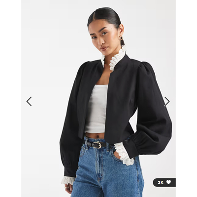 英国代购正品01.17 2026潮流导向 女装新款 木耳领长袖百搭外套