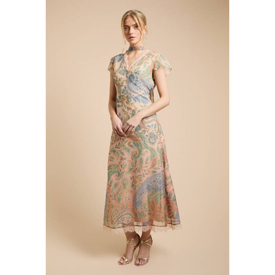 英国代购正品06.21 名品PL 女装新款 设计印花长款百搭连衣裙