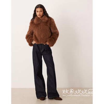 英国代购正品12.03 2025潮流导向 女装新款 潮牌皮草风短款外套